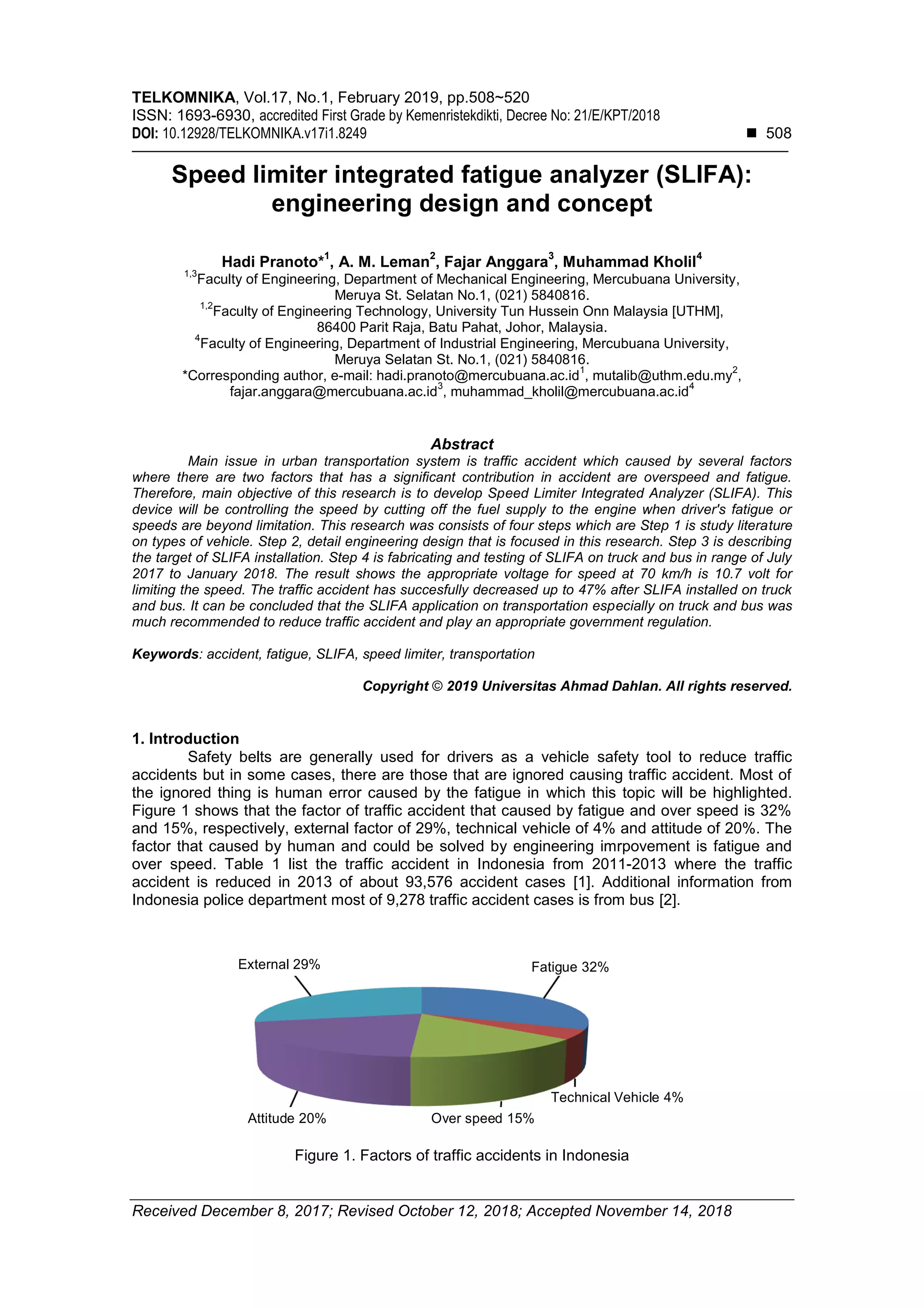 Speed limiter integrated fatigue analyzer (SLIFA): engineering design ...