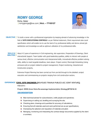 Romy George civil site engineer. | PDF