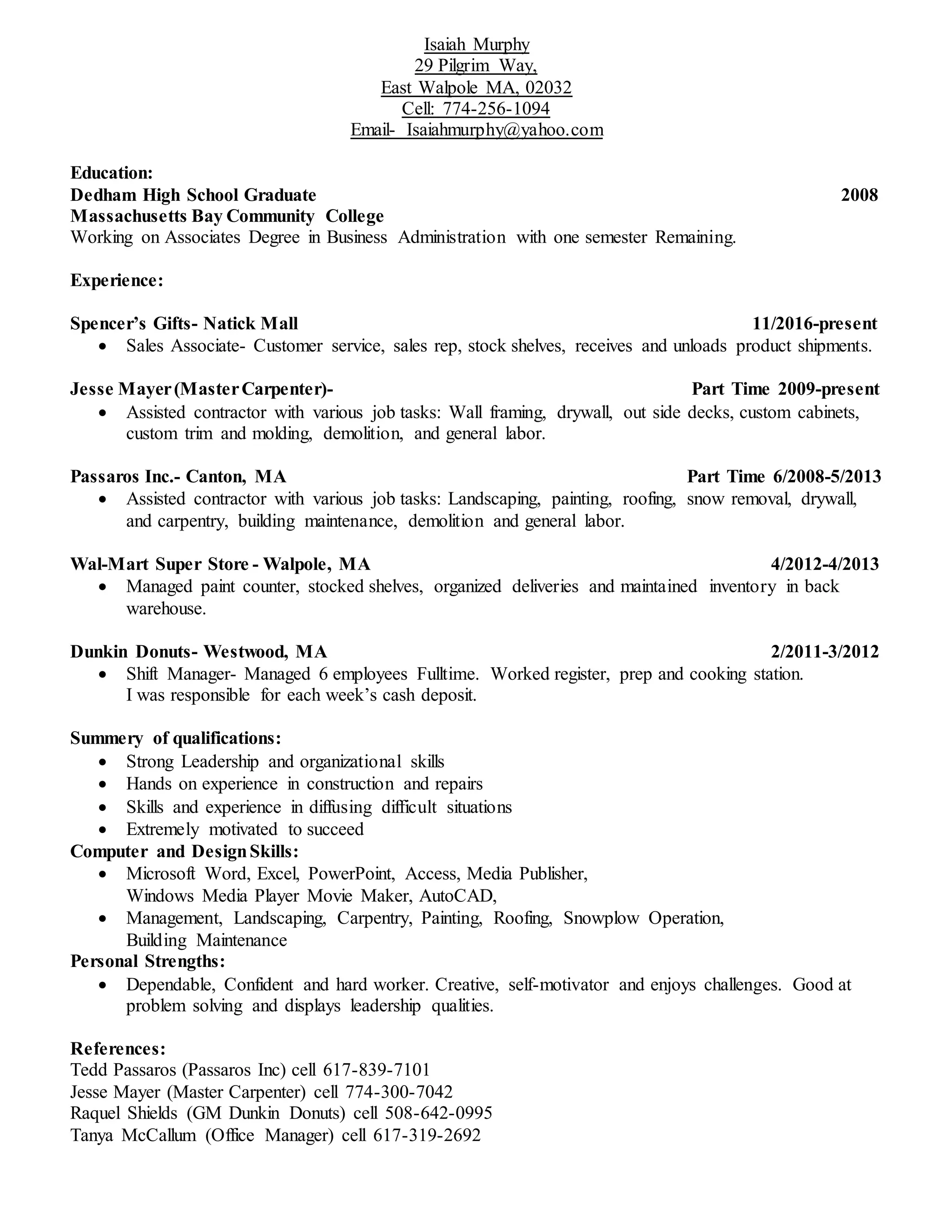 Isaiah Resume 12 14 | DOCX