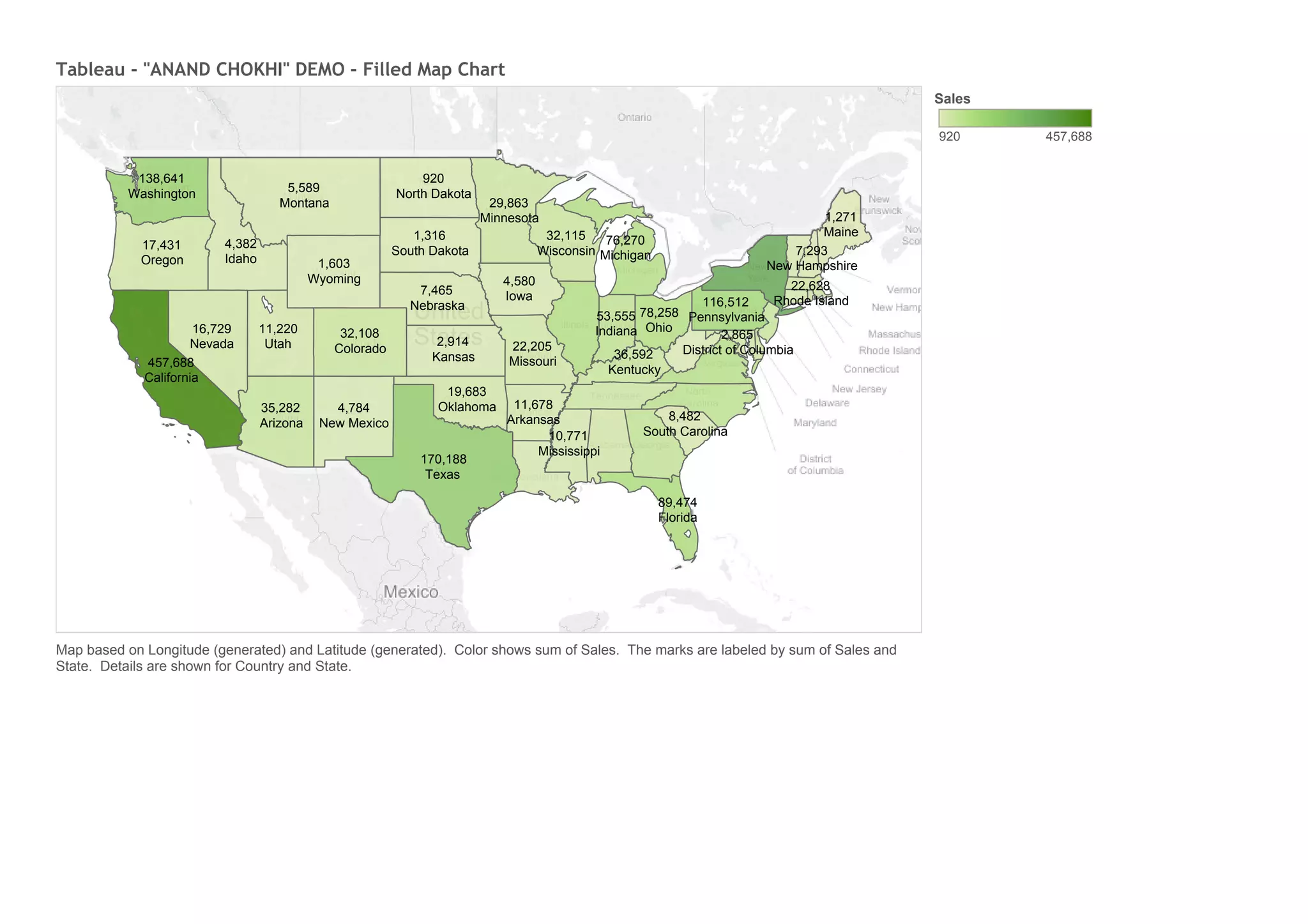 Tableau - ANAND CHOKHI DEMO - Filled Map Chart | PDF