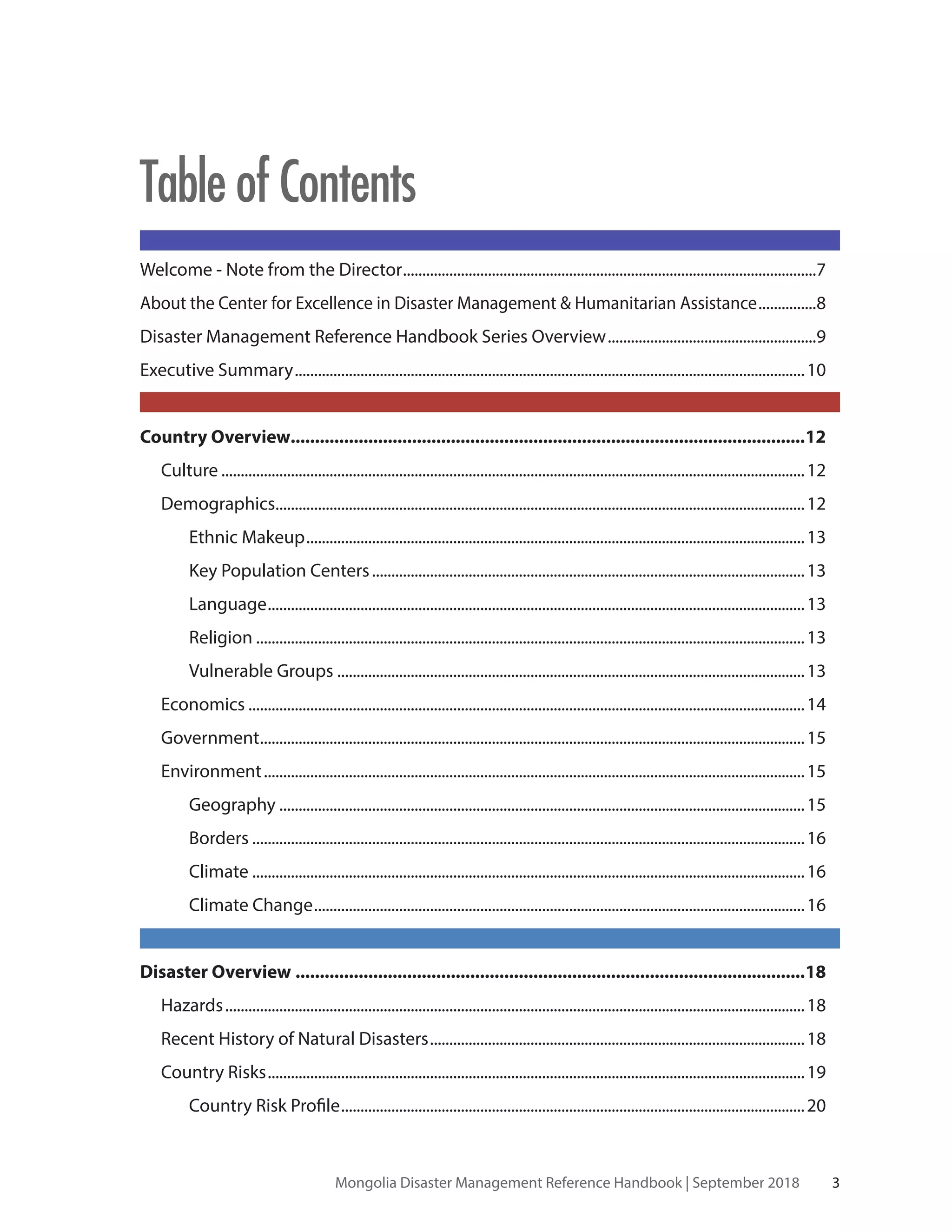Disaster Management Reference Handbook | Mongolia | PDF