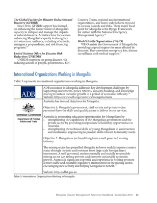 Disaster Management Reference Handbook | Mongolia | PDF