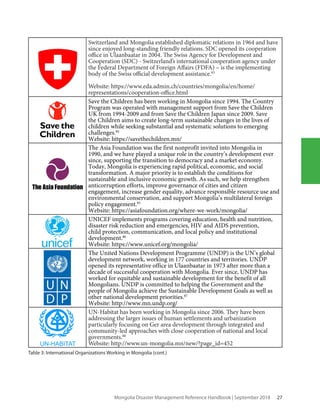 Disaster Management Reference Handbook | Mongolia | PDF
