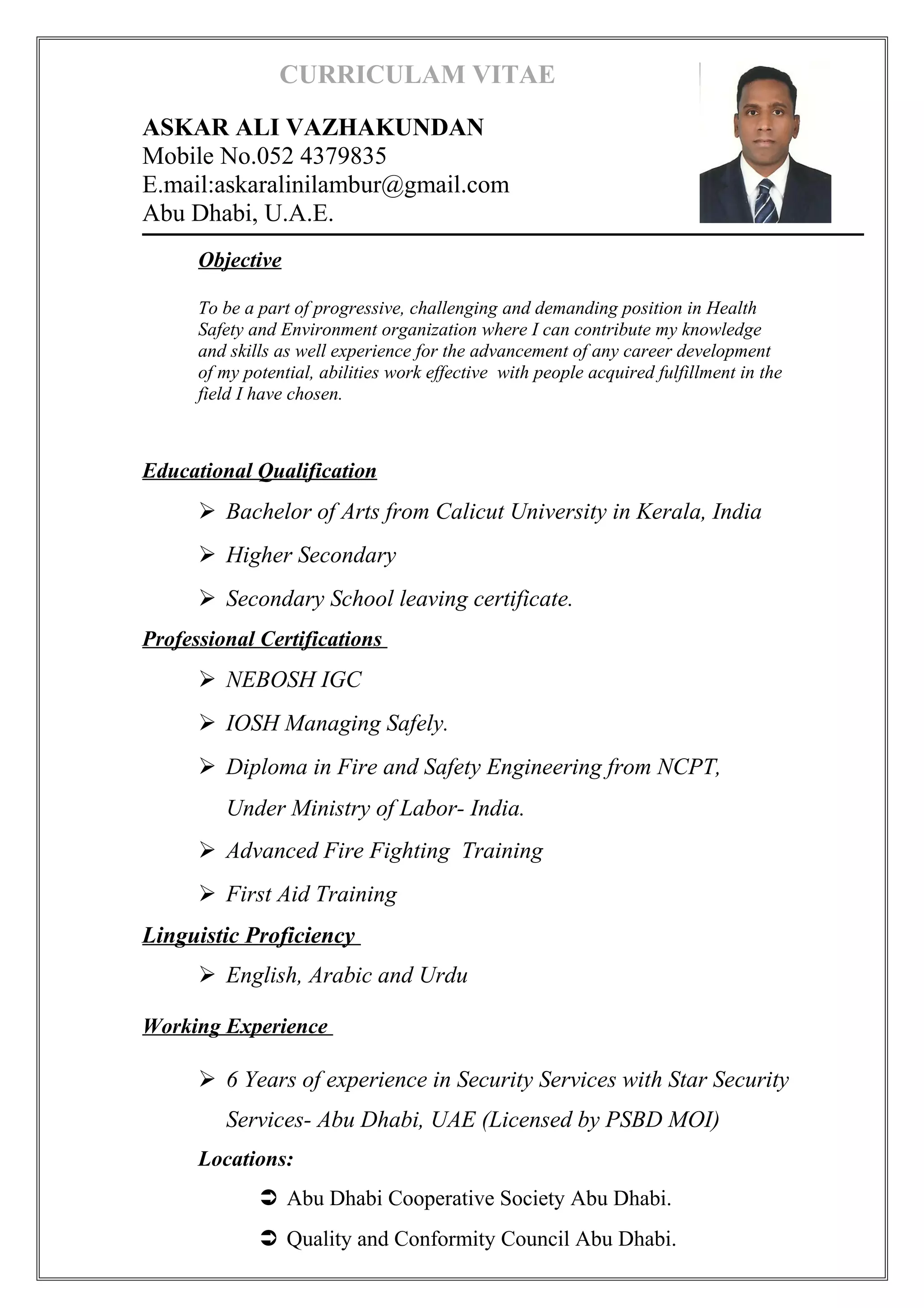 ASKAR NEW CV (1) | DOC | Business and Finance