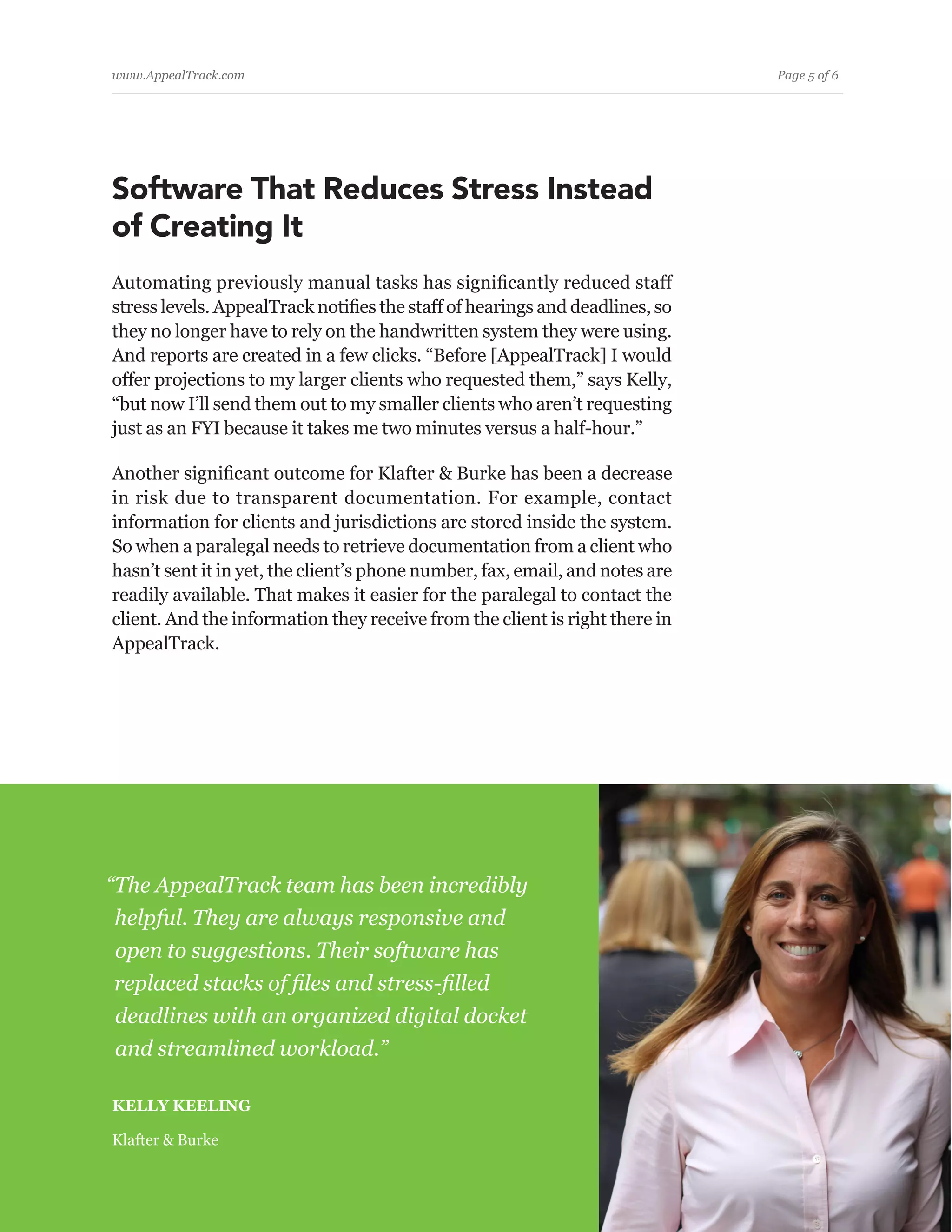 AppealTrack Case Study_KlafterBurke | PDF | Legal Services Industry | Industries