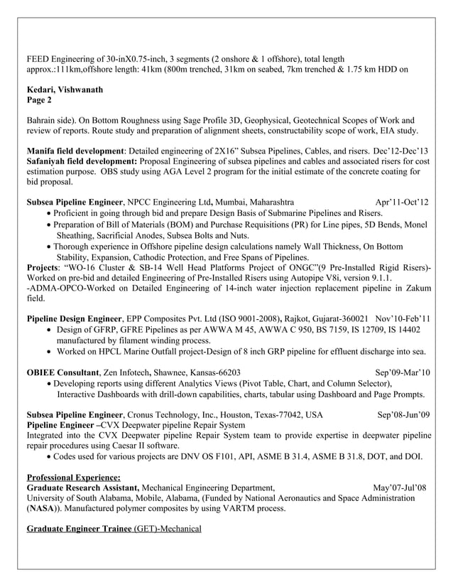 Senior Subsea Pipeline Engineer | DOC