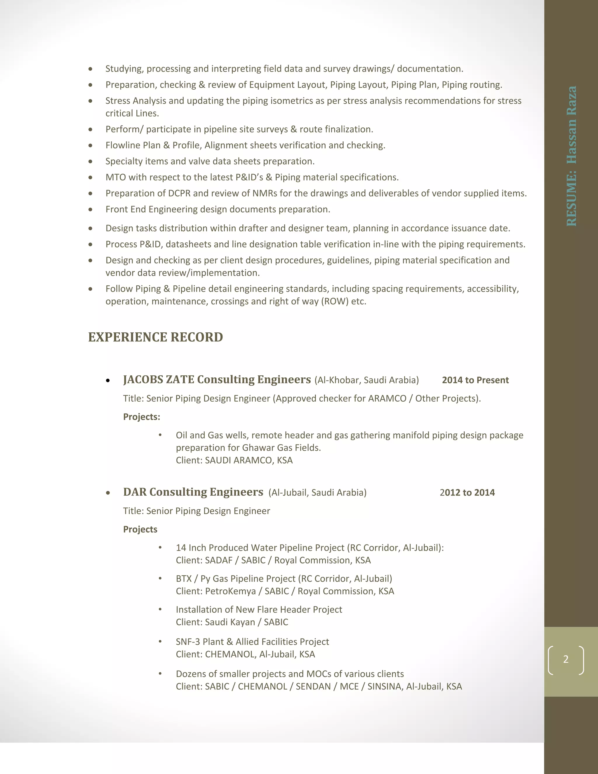 Resume-Hassan Raza_Piping Design Engineer | PDF