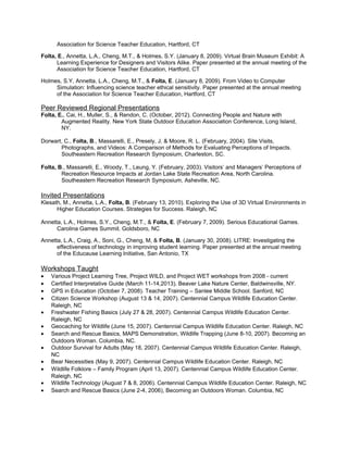 Folta cv 2015- full | DOC | College Education | Education