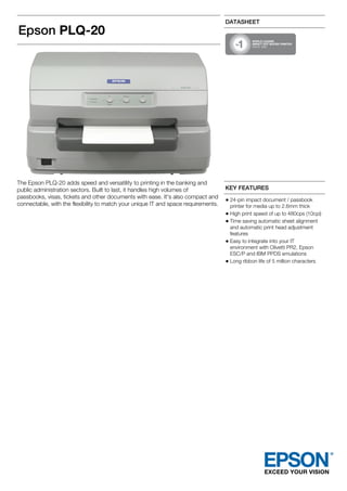 teller printer - epson plq-20 - Alistech | PDF | Computing | Technology ...