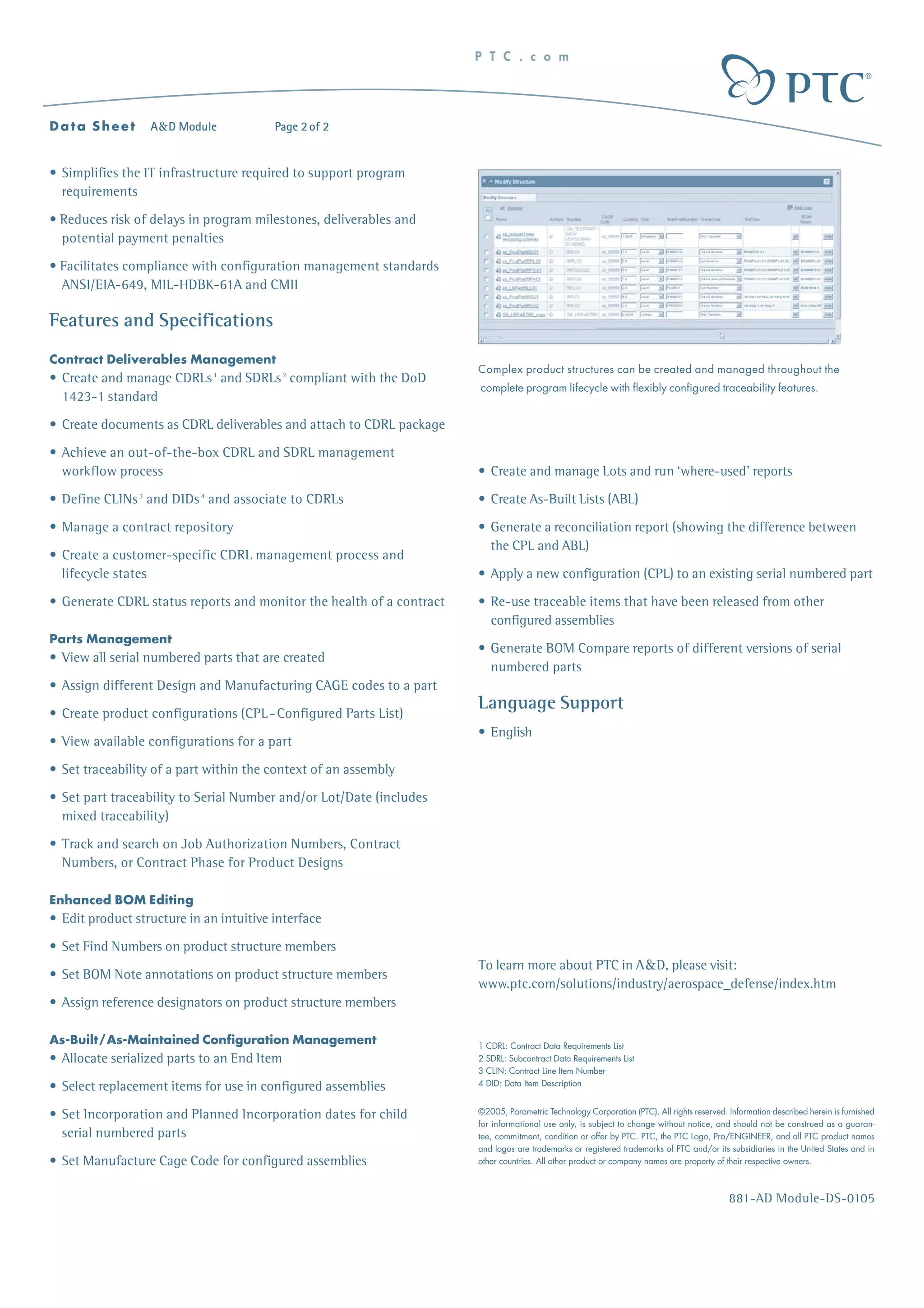 WC-Windchill-PDMLink-Aero-Defense-Datasheet | PDF