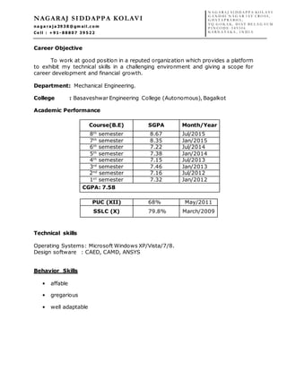 NAGARAJa S KOLAVI | DOCX | Computing | Technology & Computing
