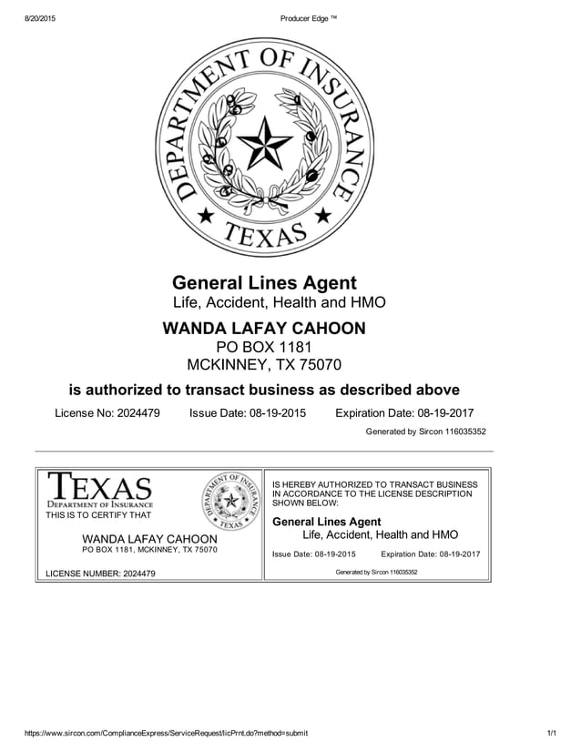 Texas Ins License | PDF