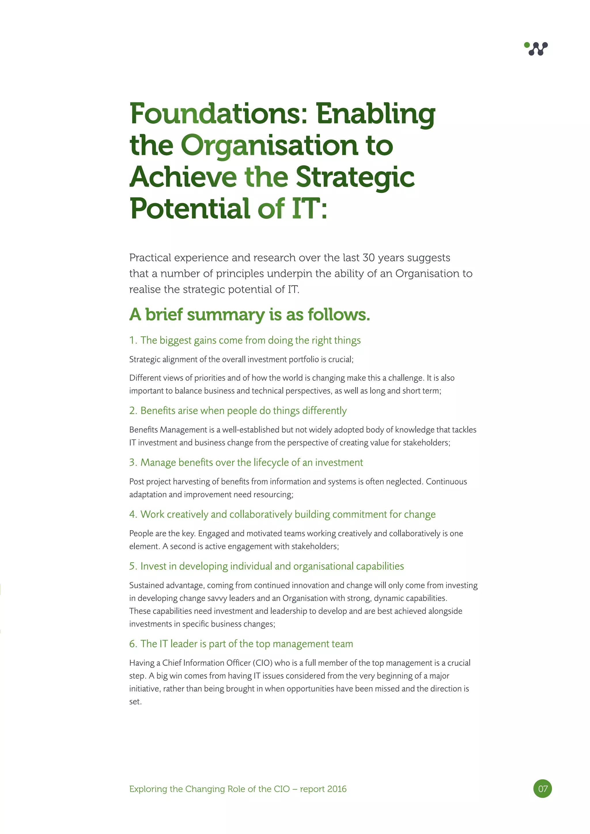 Exploring the changing role of the CIO | PDF