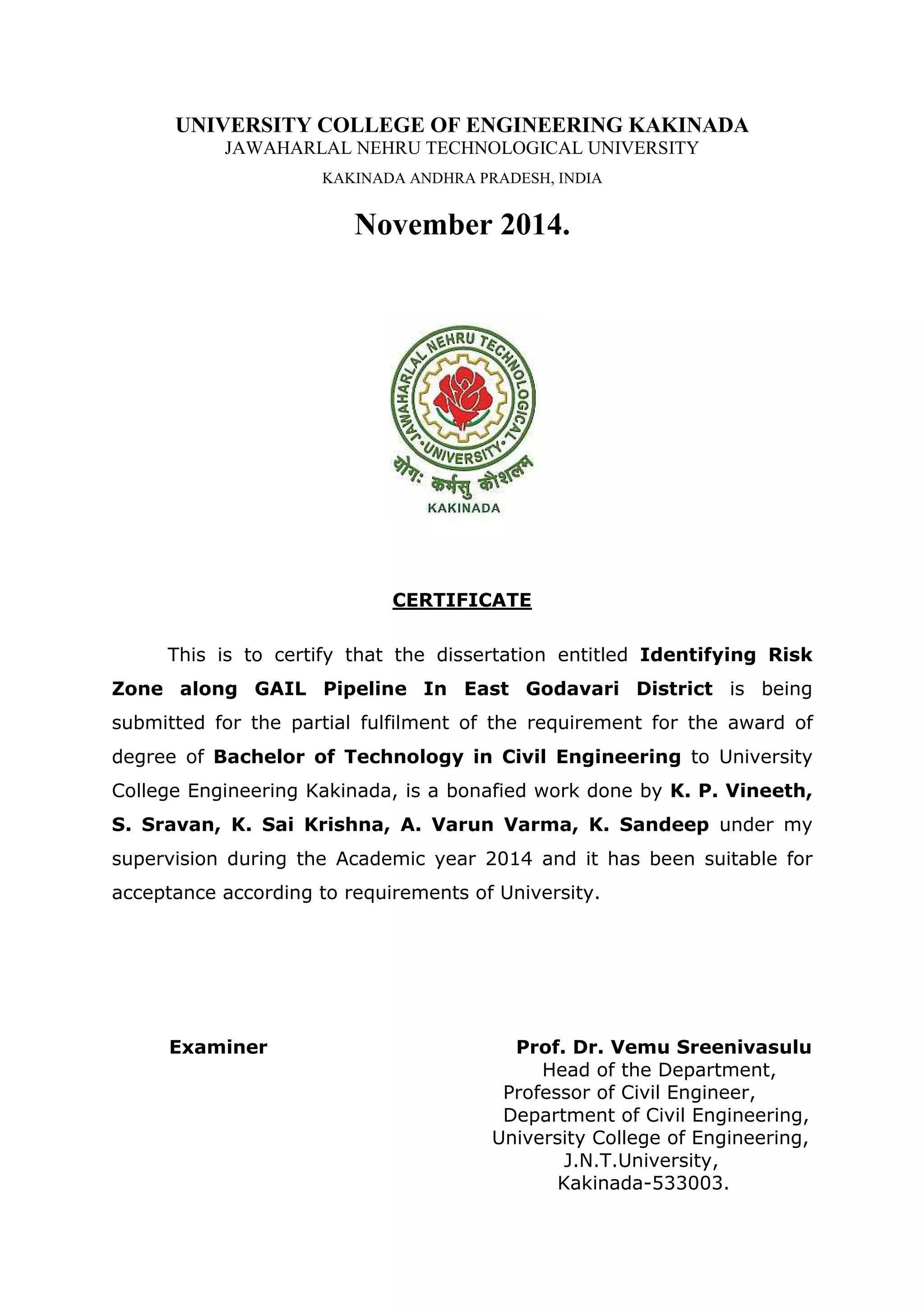 IDENTIFYING RISK ZONE ALONG GAIL PIPELINE IN 1 | PDF
