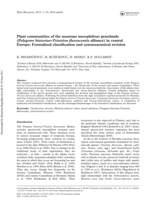 Montane Grasslands | PDF