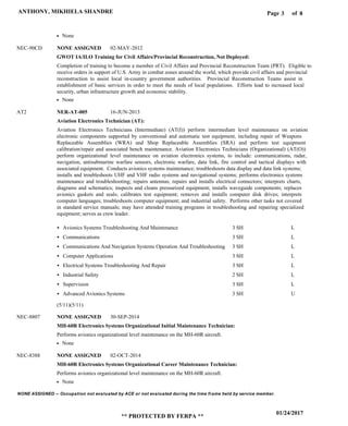 Joint Services Transcript-Mikhiela Anthony | PDF