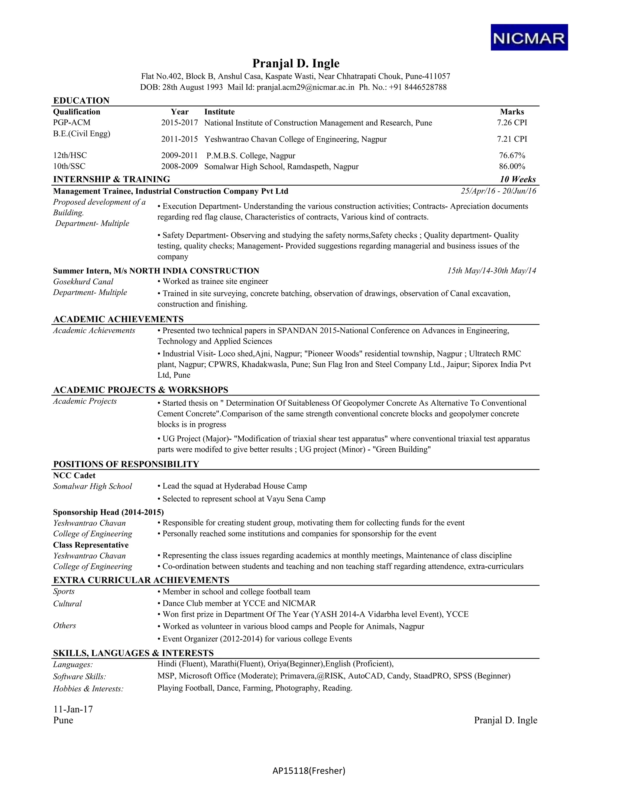 Pranjal Resume | PDF