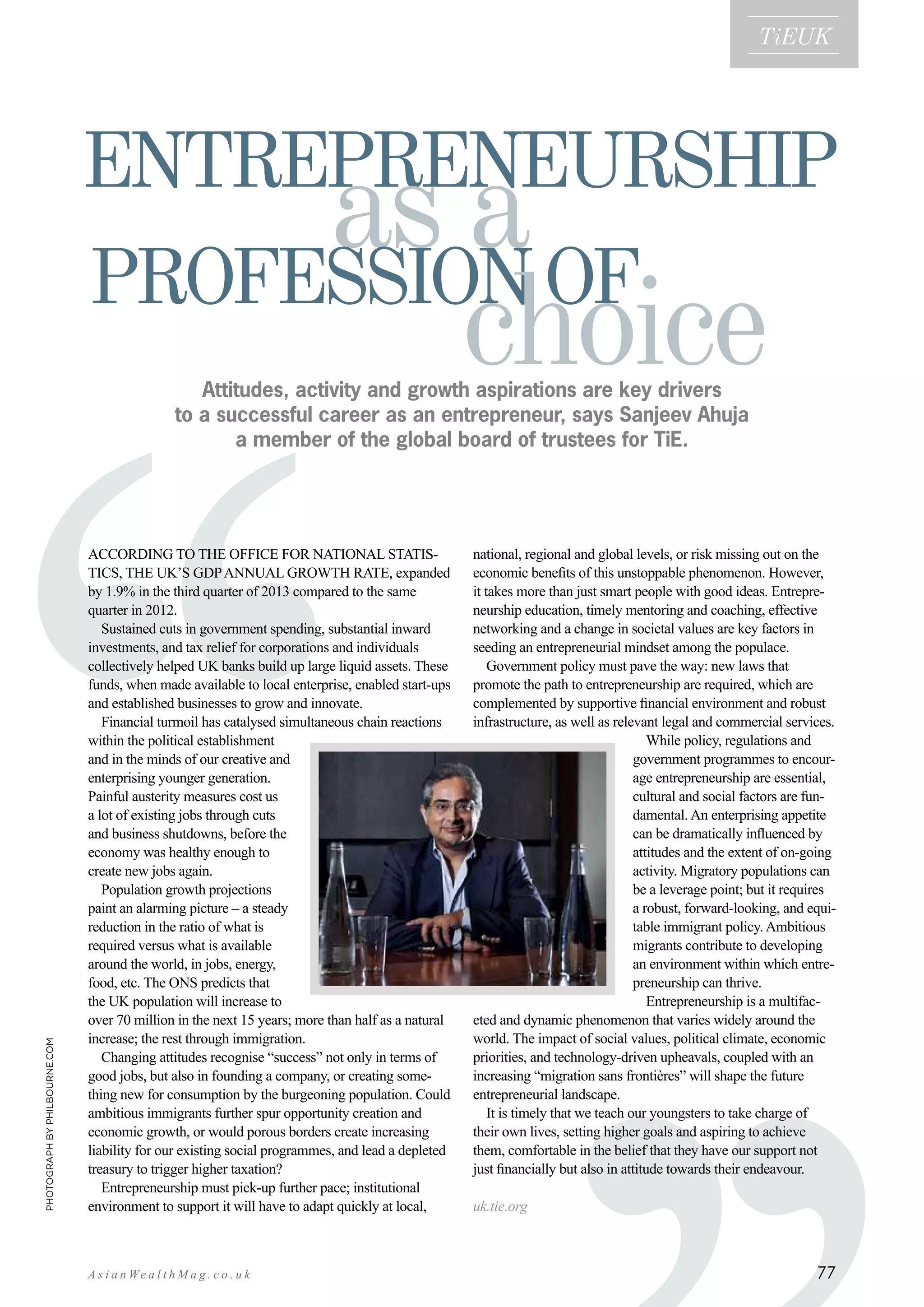 Entrepreneurship as a Profession of Choice | PDF