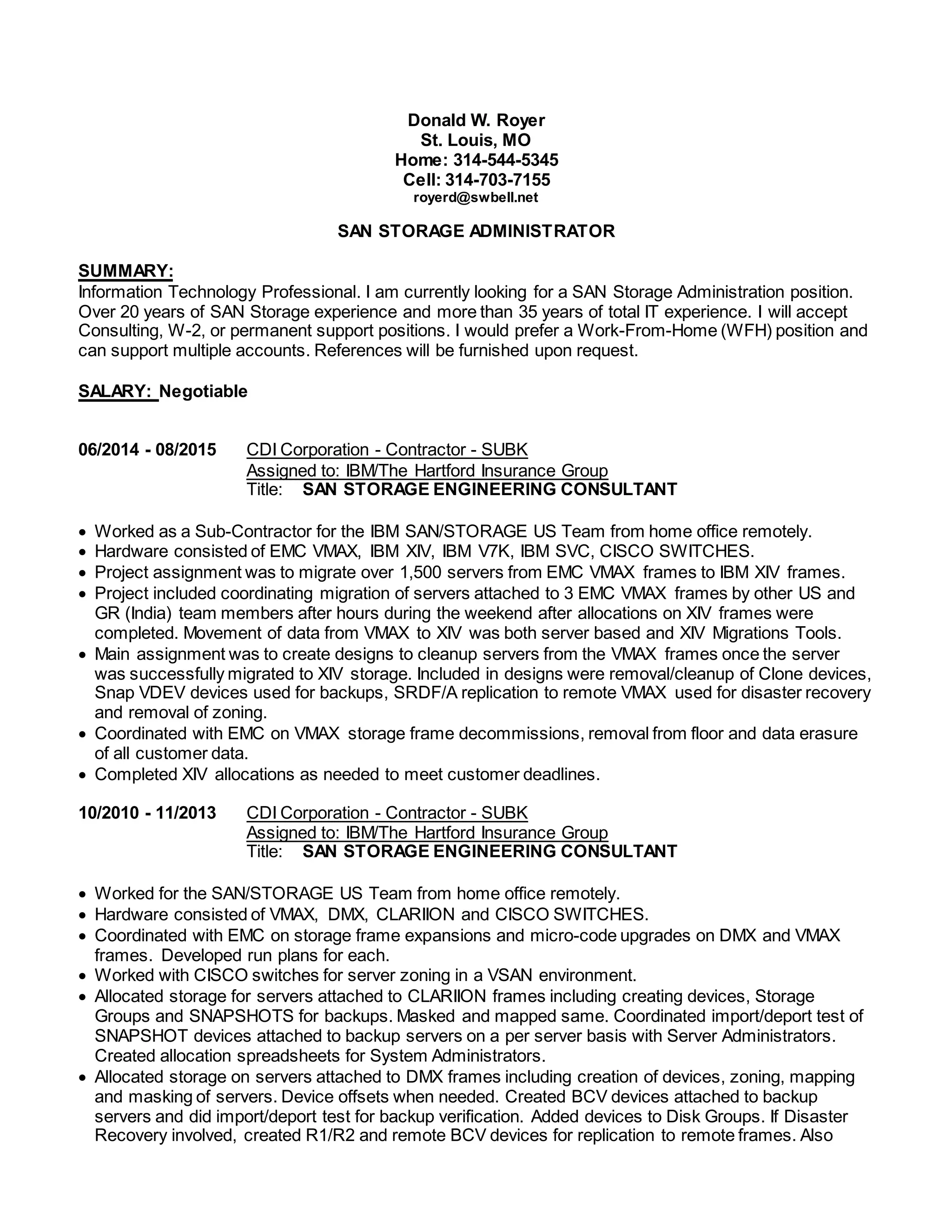 Resume - Donald W. Royer | DOCX