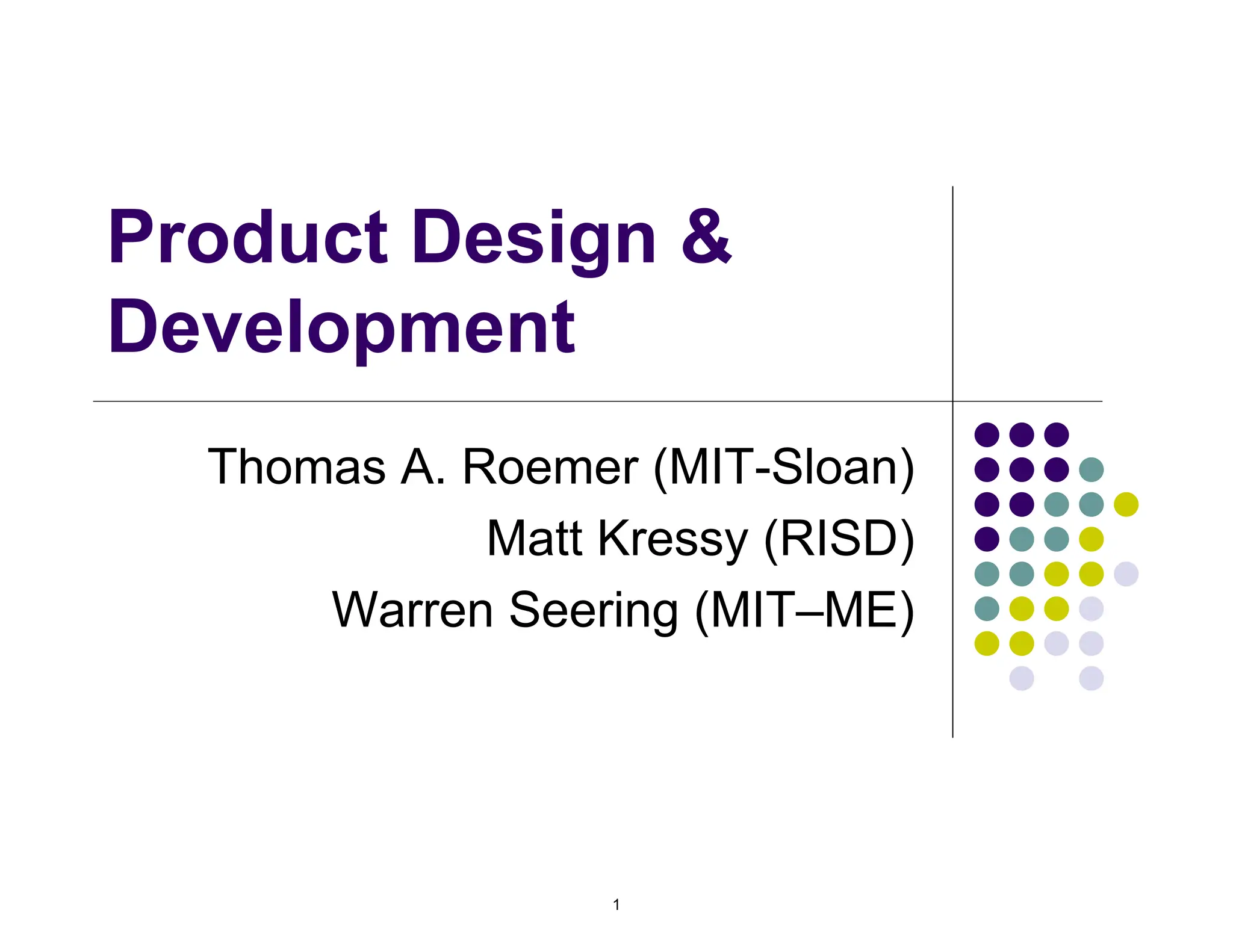 PDD - Product design and development | PDF