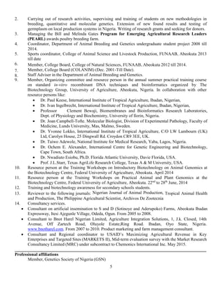 Adebambo cv | PDF | Agriculture | Industries