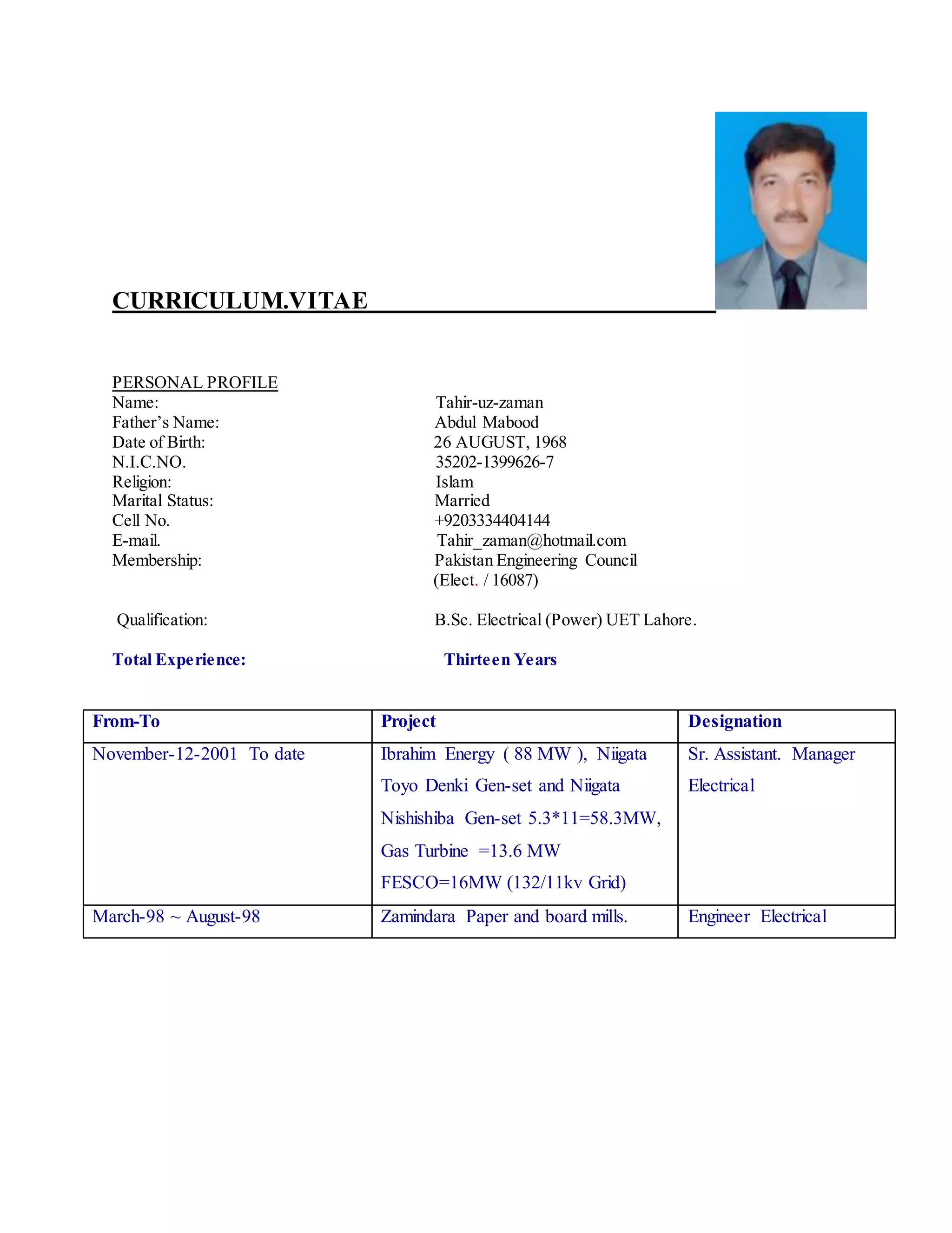 Tahir Zaman CV | PDF