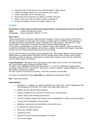 Oracle CRM Functional | DOCX