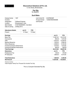 Pay Slip(3) | PDF | Personal Taxes | Personal Finance