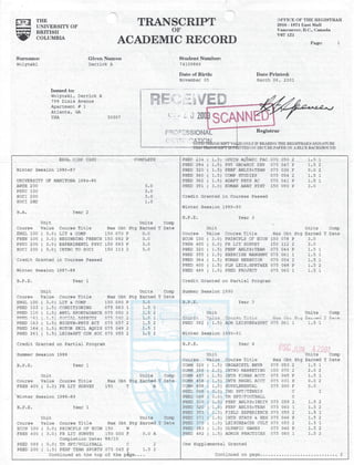UBC Transcripts1 | PDF