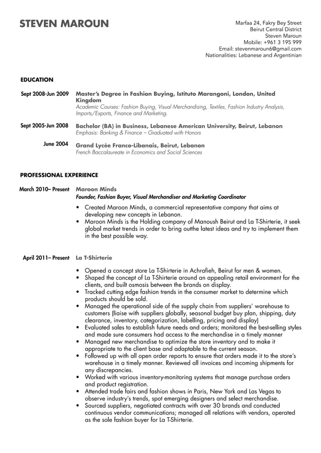 Steven Maroun CV | PDF
