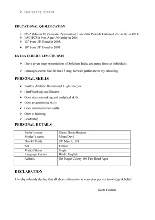 Geeta Resume | DOC
