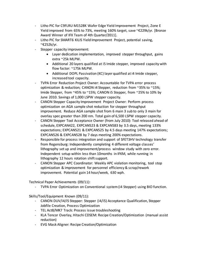 LinkedIn – Engineer I at Infineon Technologies | DOCX