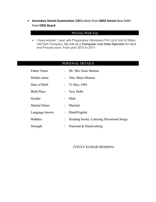 Vinay Sharma Resume | PDF Vinay Sharma Resume | PDF