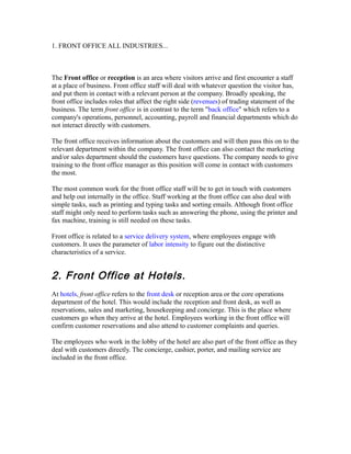 FRONT OFFICE ALL INDUSTRIES | DOC
