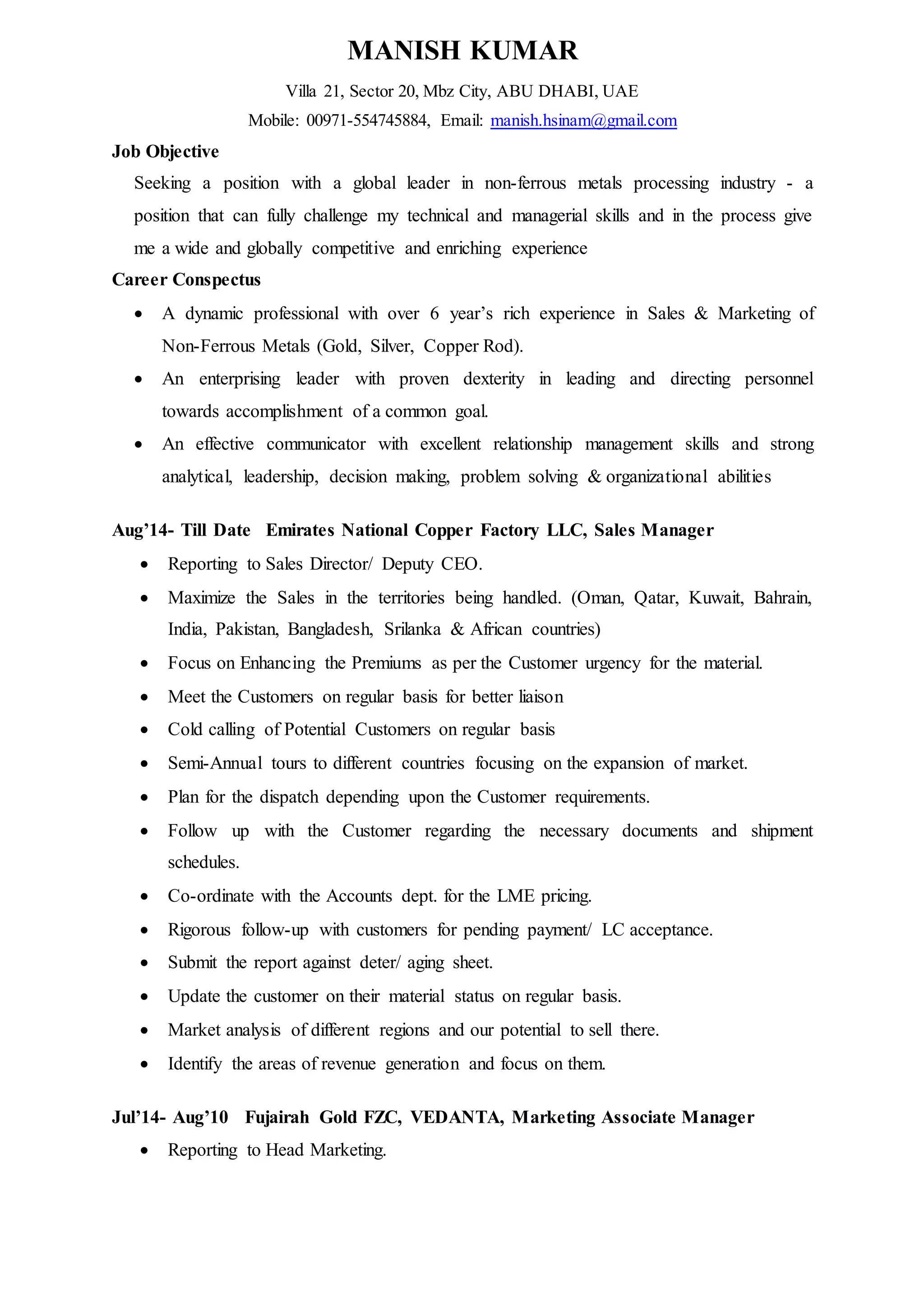 Manish- Sales Manager | DOCX