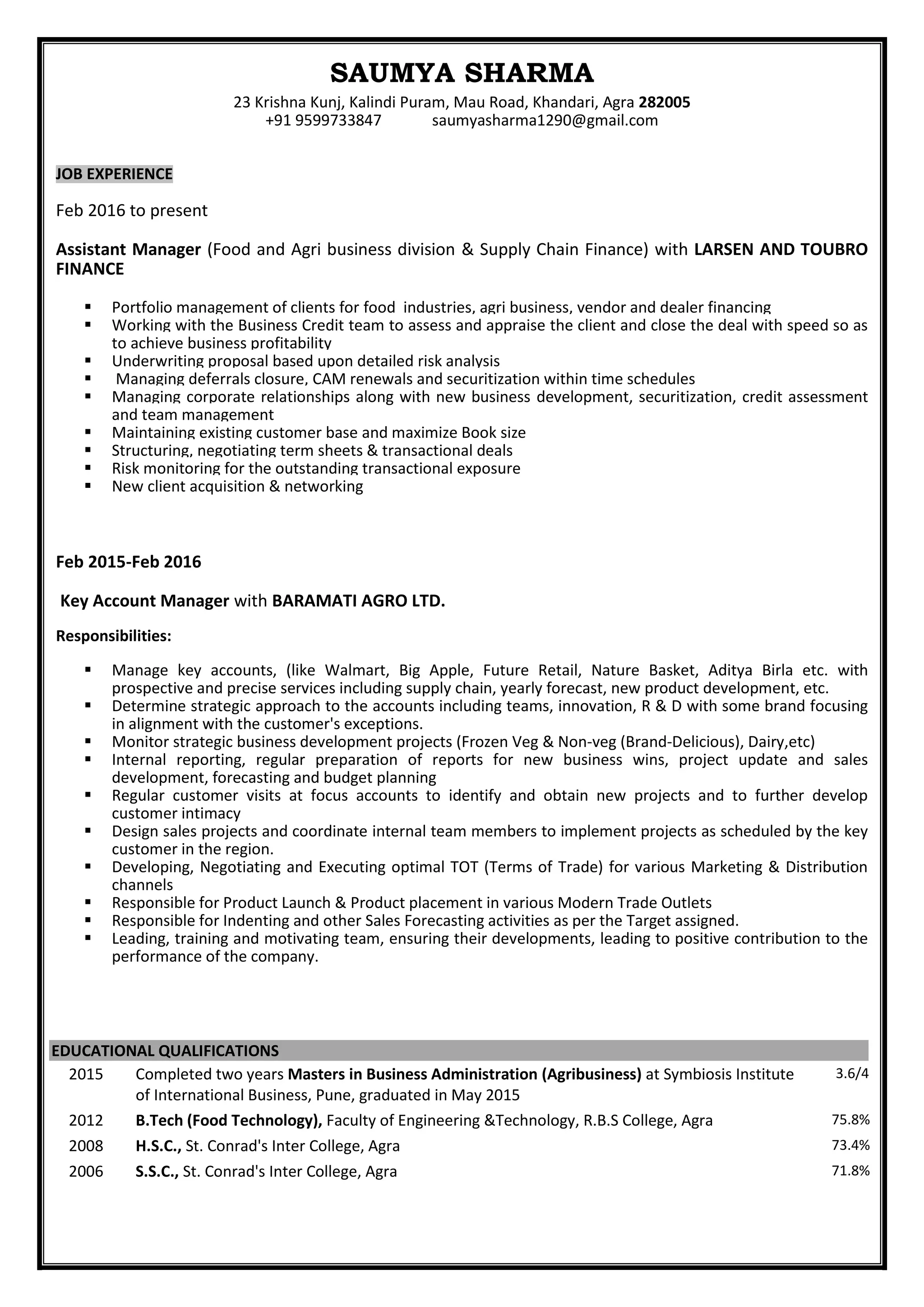 Saumya Sharma CV | PDF