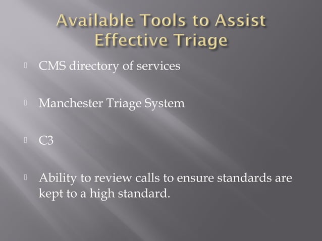 Benefits & Barriers to Clinical Secondary Triage | PPT