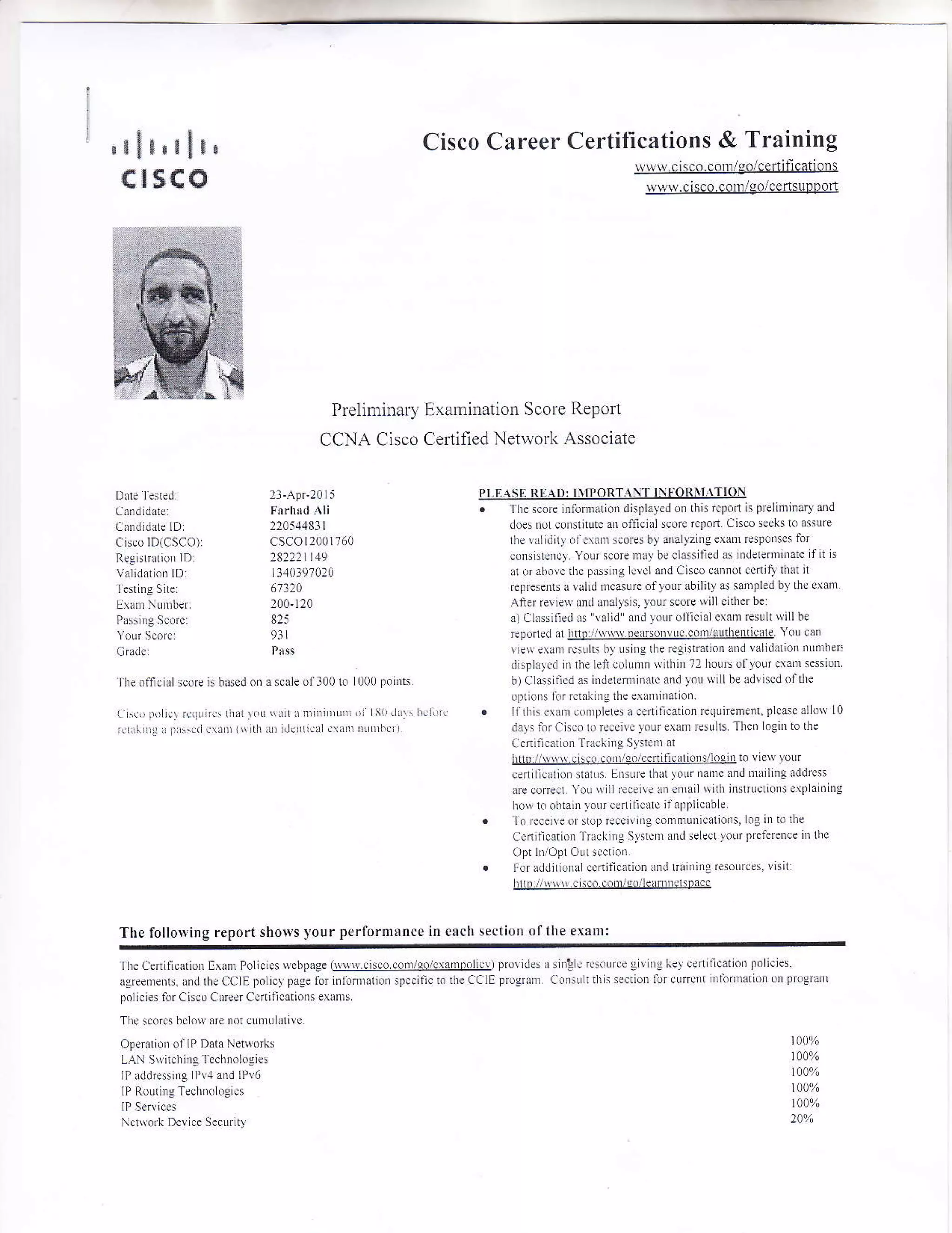 CCNA Certificate (1) | PDF