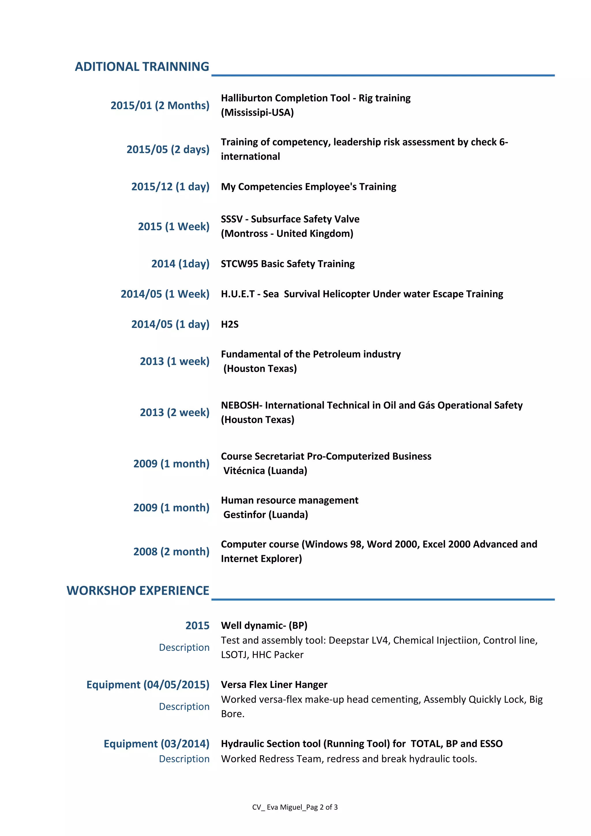 Eva Miguel CV | PDF
