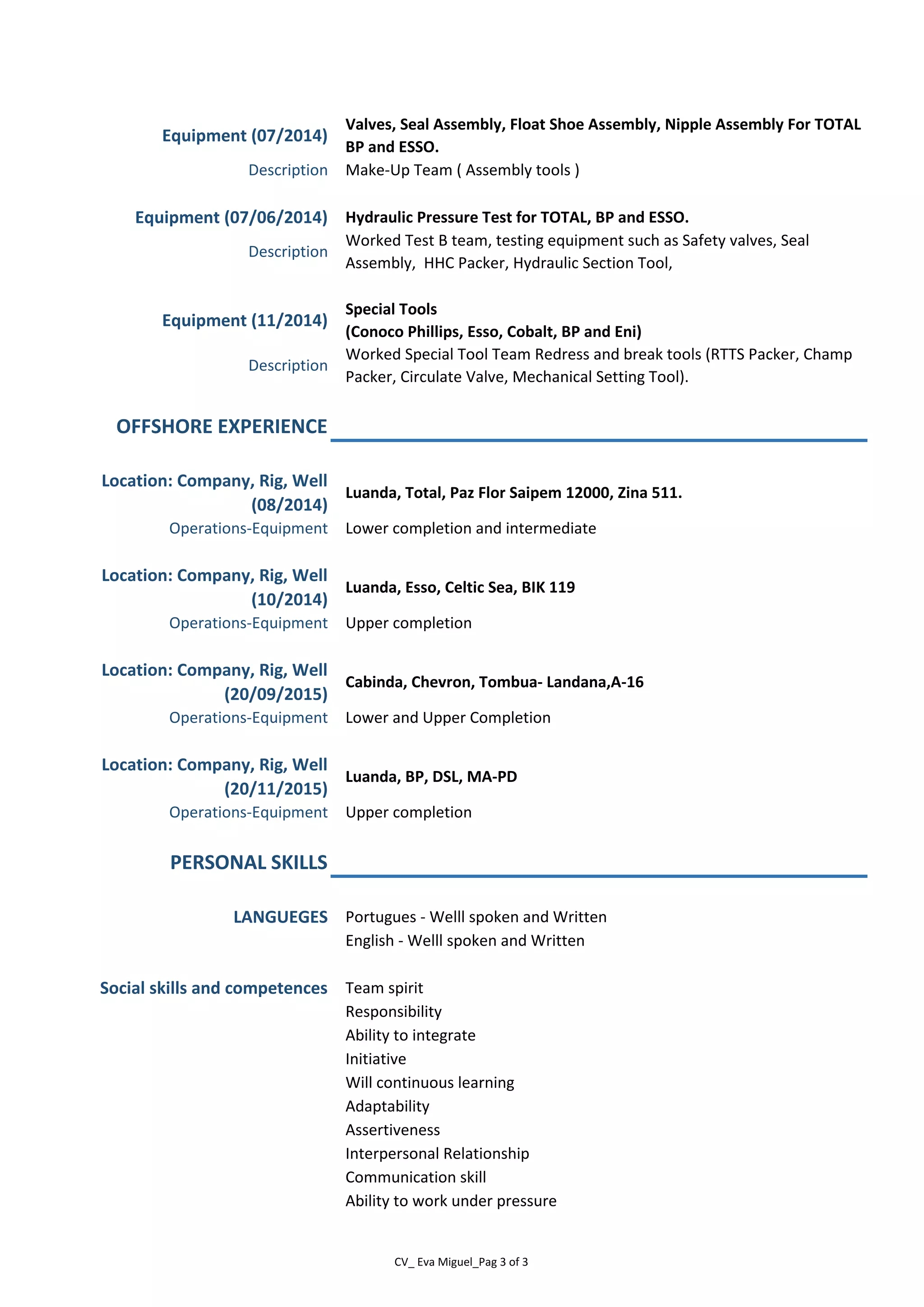 Eva Miguel CV | PDF