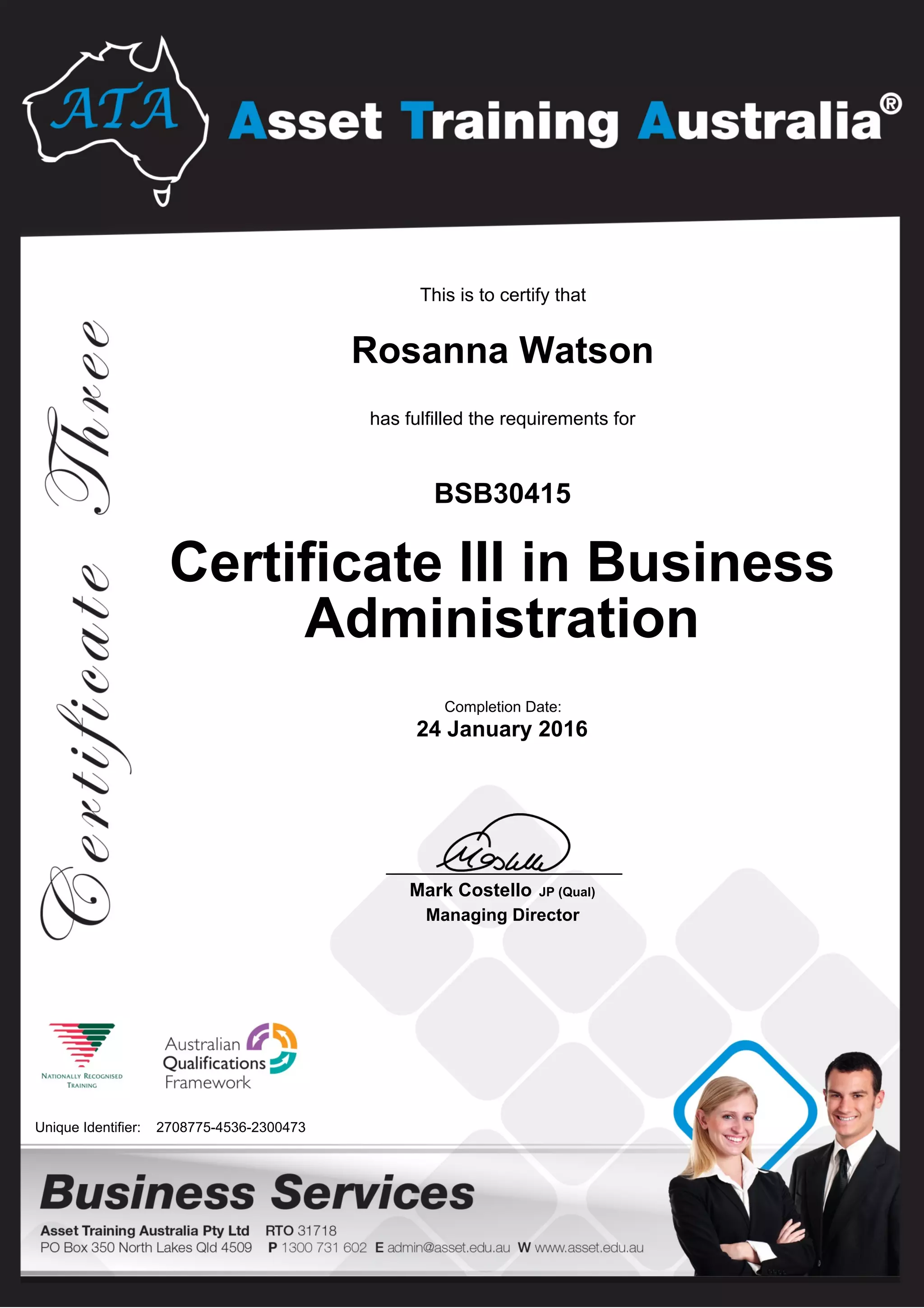 Rosanna Watson BSB30415 | PDF