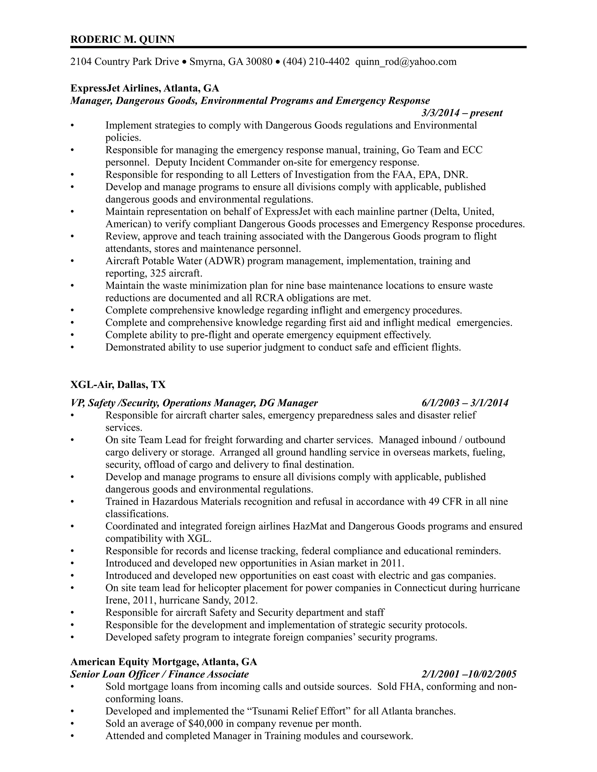 resume for Rod Quinn | RTF