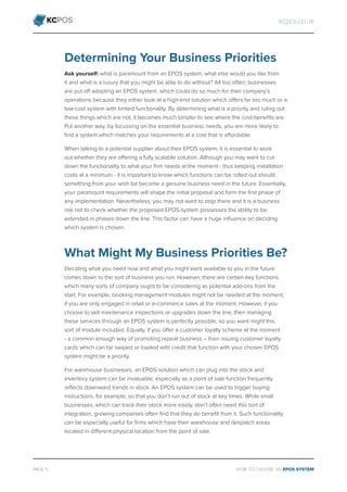 KCPOS - How To Choose An EPOS System | PDF | Logistics | Business