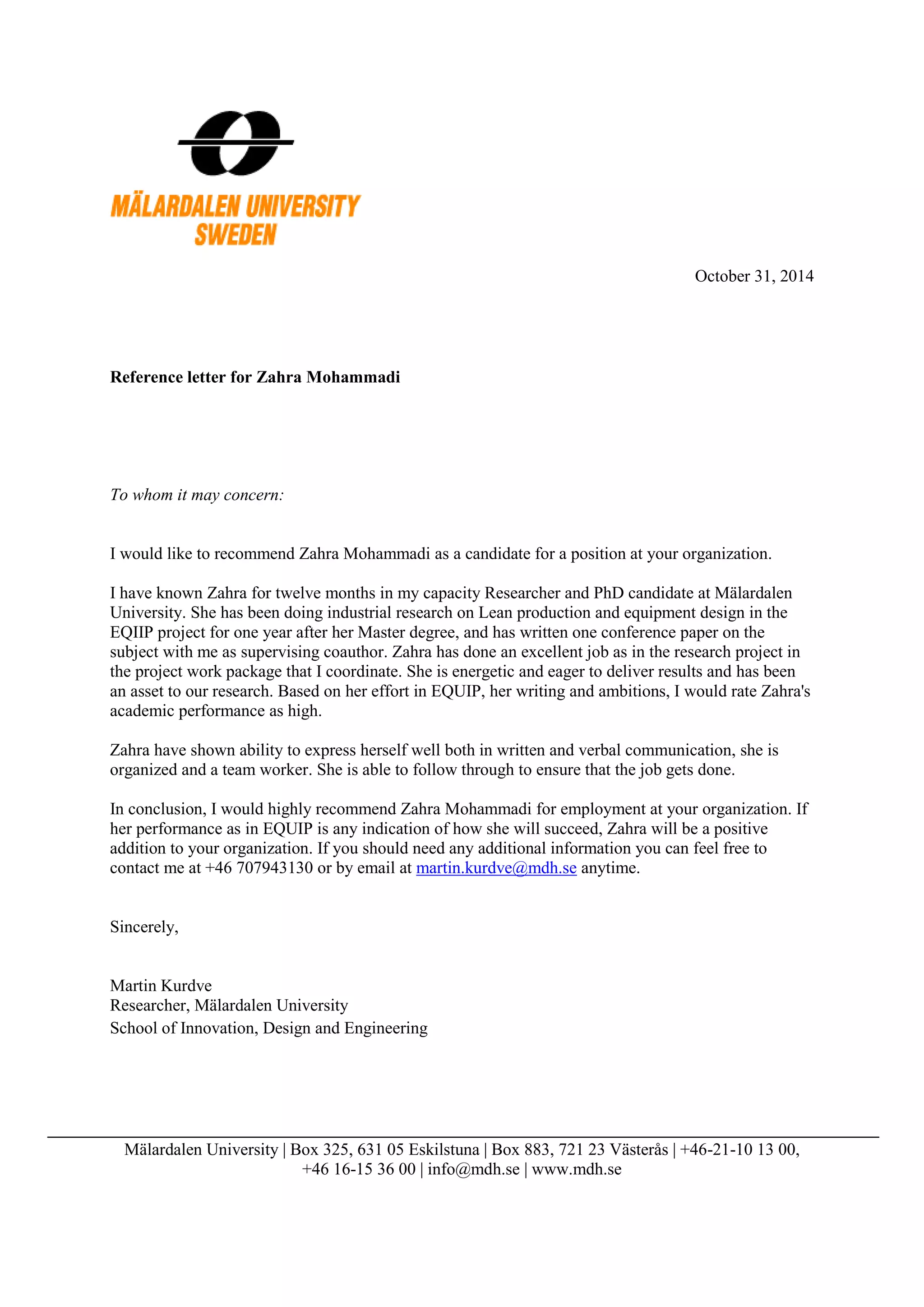 Three Recommendation Letters | PDF | Business | Business and Finance