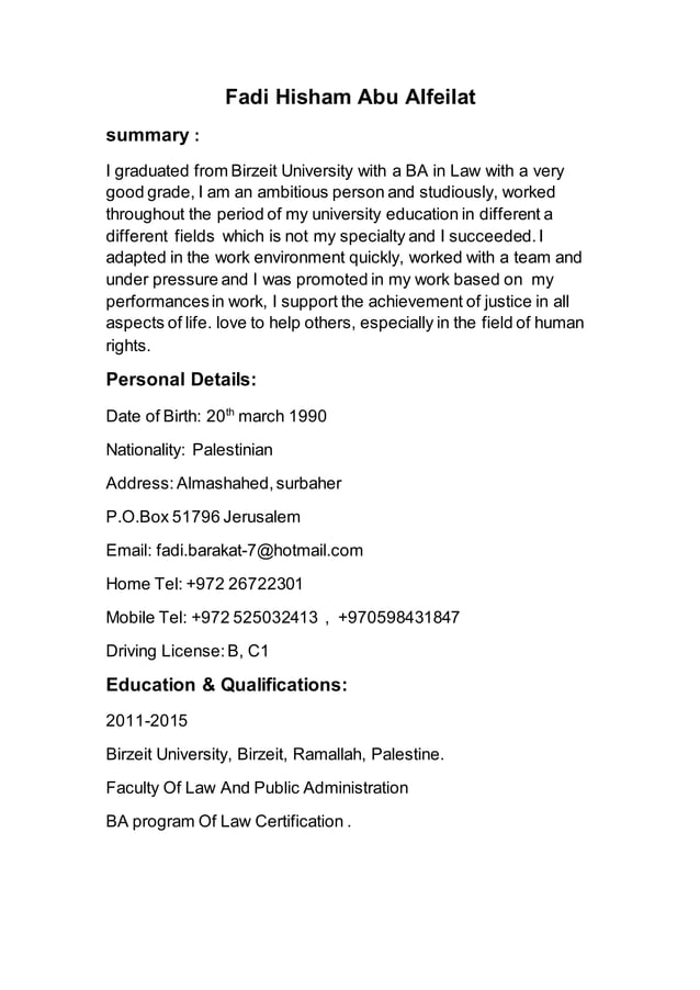 Fadi-Curriculum Vitae | PDF