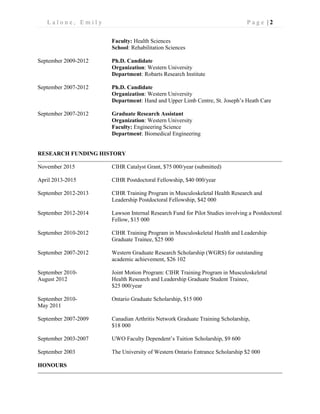 Emily Lalone_CV | PDF | Physical Therapy | Wellness
