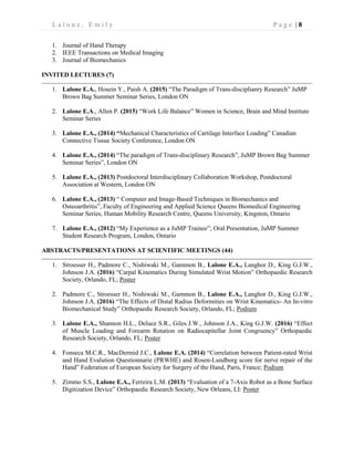 Emily Lalone_CV | PDF | Physical Therapy | Wellness