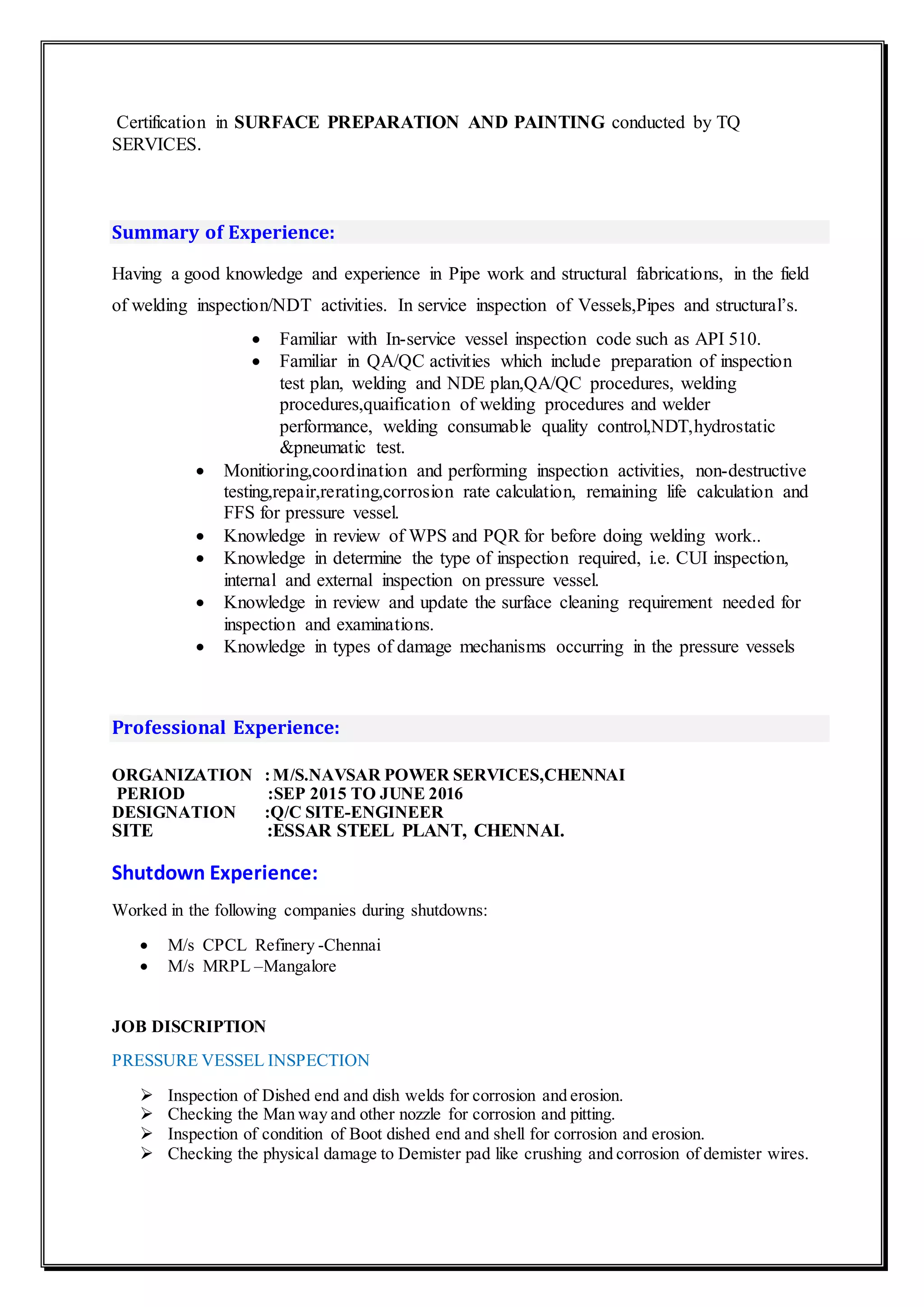 JOY NEW RESUME API 3-with shutdown | DOCX | Civil Engineering Industry ...