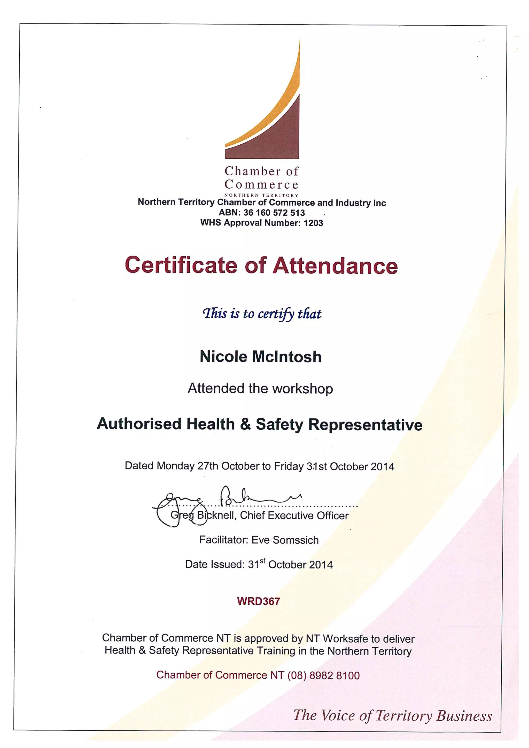 Work Health & Safety Certificate | PDF