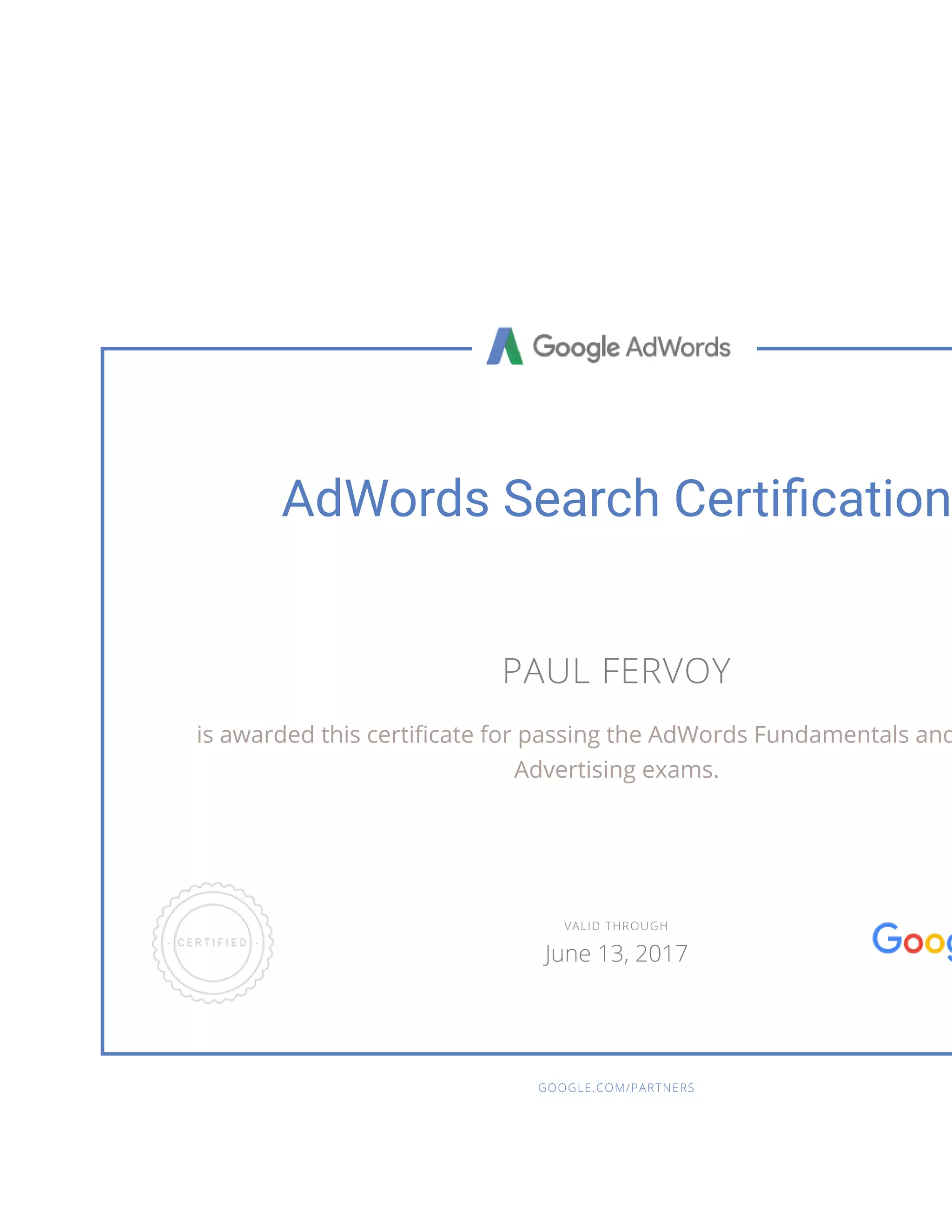 Google Partners - Certification Search | PDF